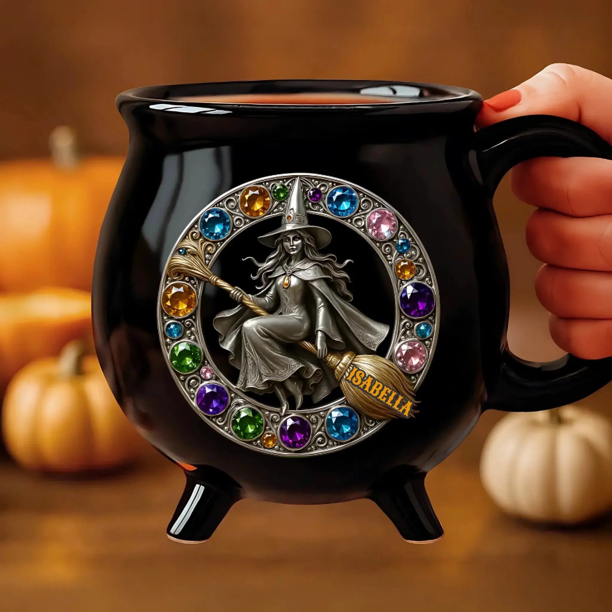 Custom Ceramic Cauldron Coffee Mug - Personalized Halloween Witchy ...